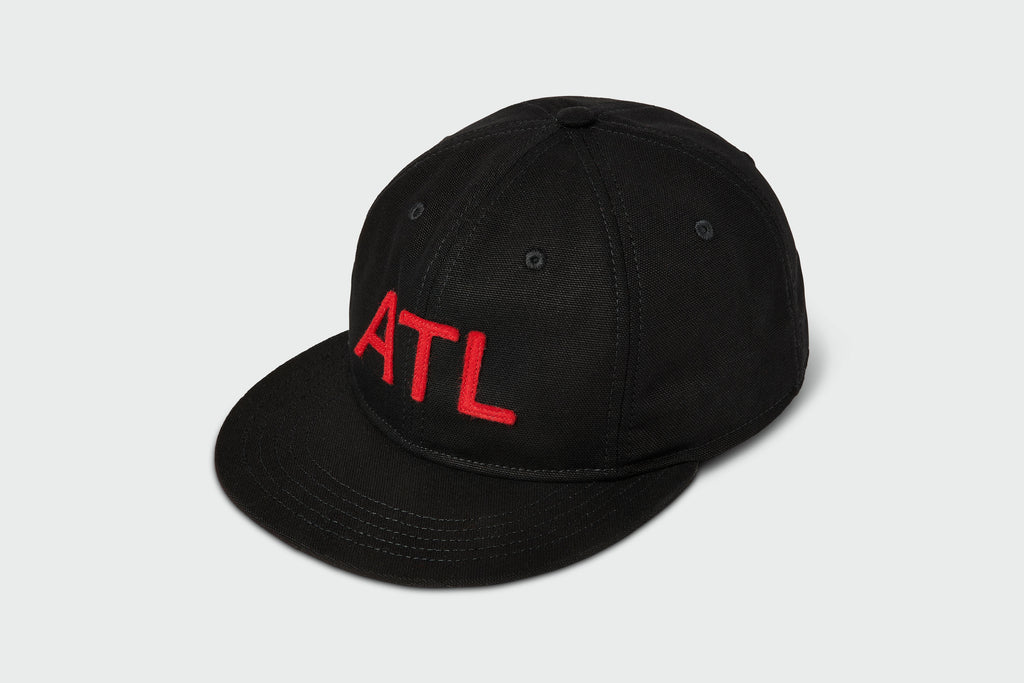 Atlanta Canvas Vintage Flatbill – Black & Red Classic ATL Hat – Sandlot ...