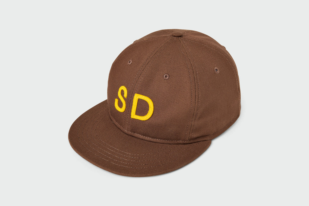 San Diego Canvas Flatbill – Classic Brown & Gold Hat | Sandlot Goods