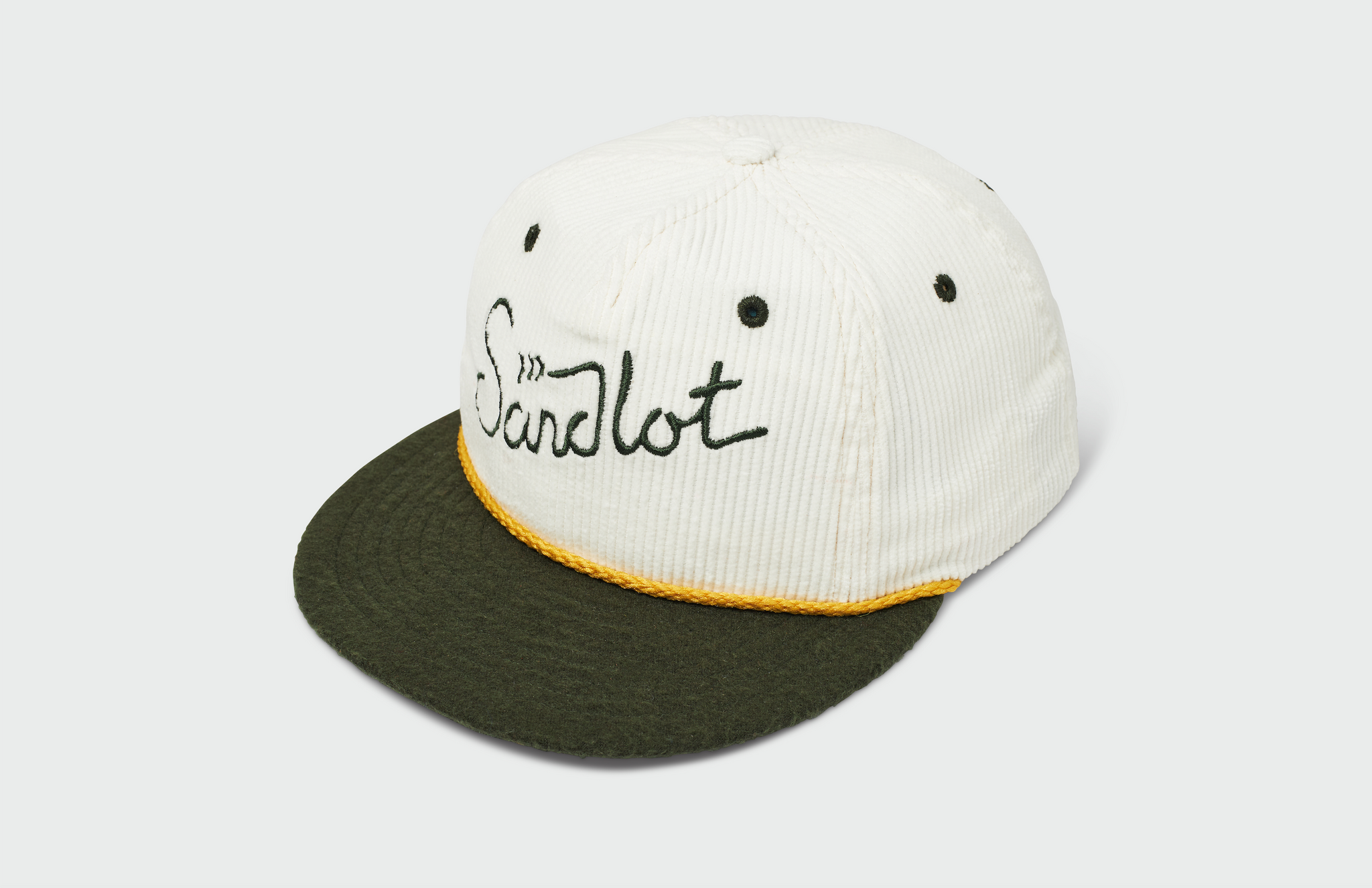 Corduroy Vintage Flatbill Hat w/Rope - Vintage Sandlot Script – Sandlot ...